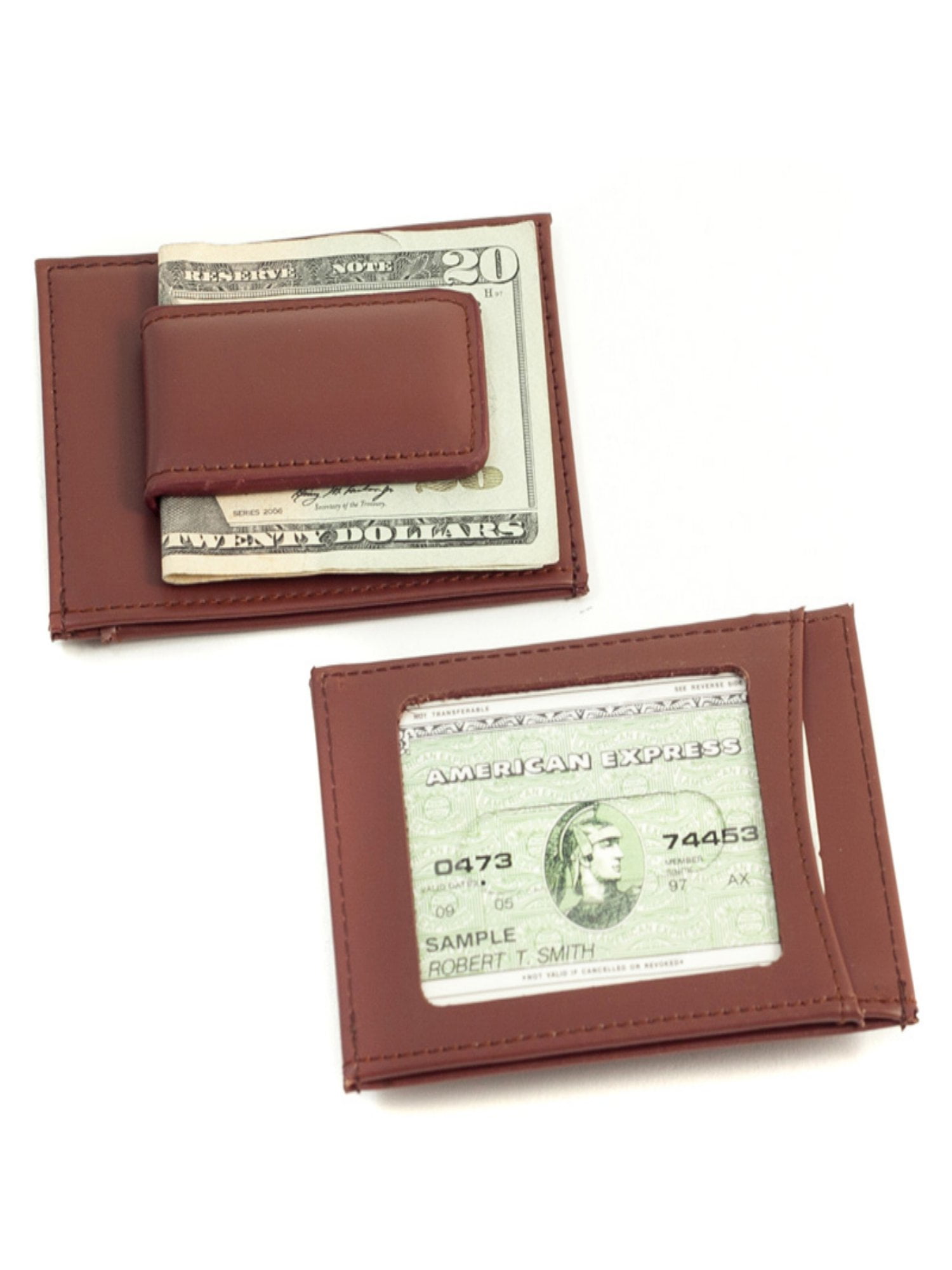 Leather Magnetic Money Clip and Wallet with ID Window - Walmart.com