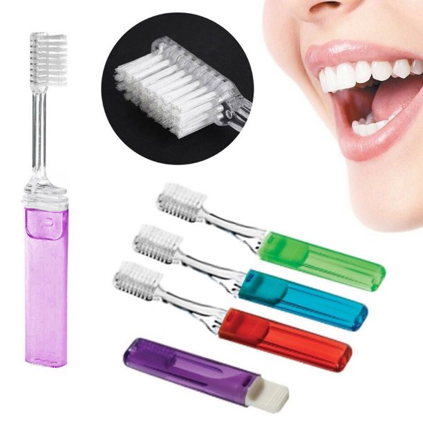 4 Pc Foldable Folding Travel Toothbrush Camping Hiking Outdoor Portable ...