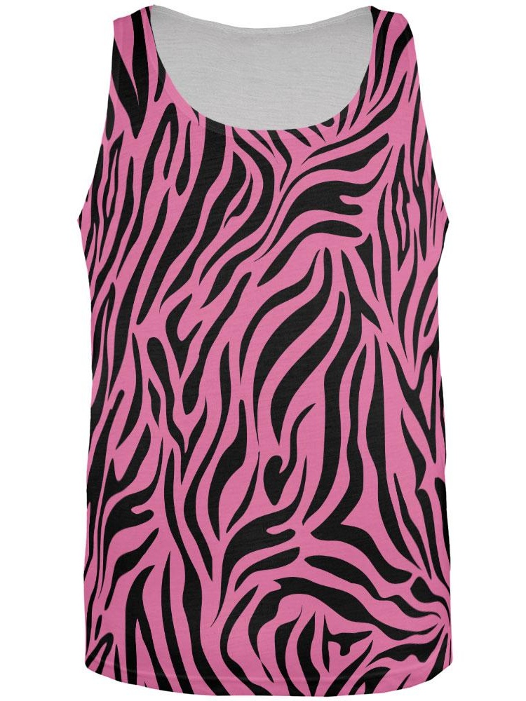 Zebra Print Sublimated Pink All Over Adult Tank Top - Small - Walmart.com