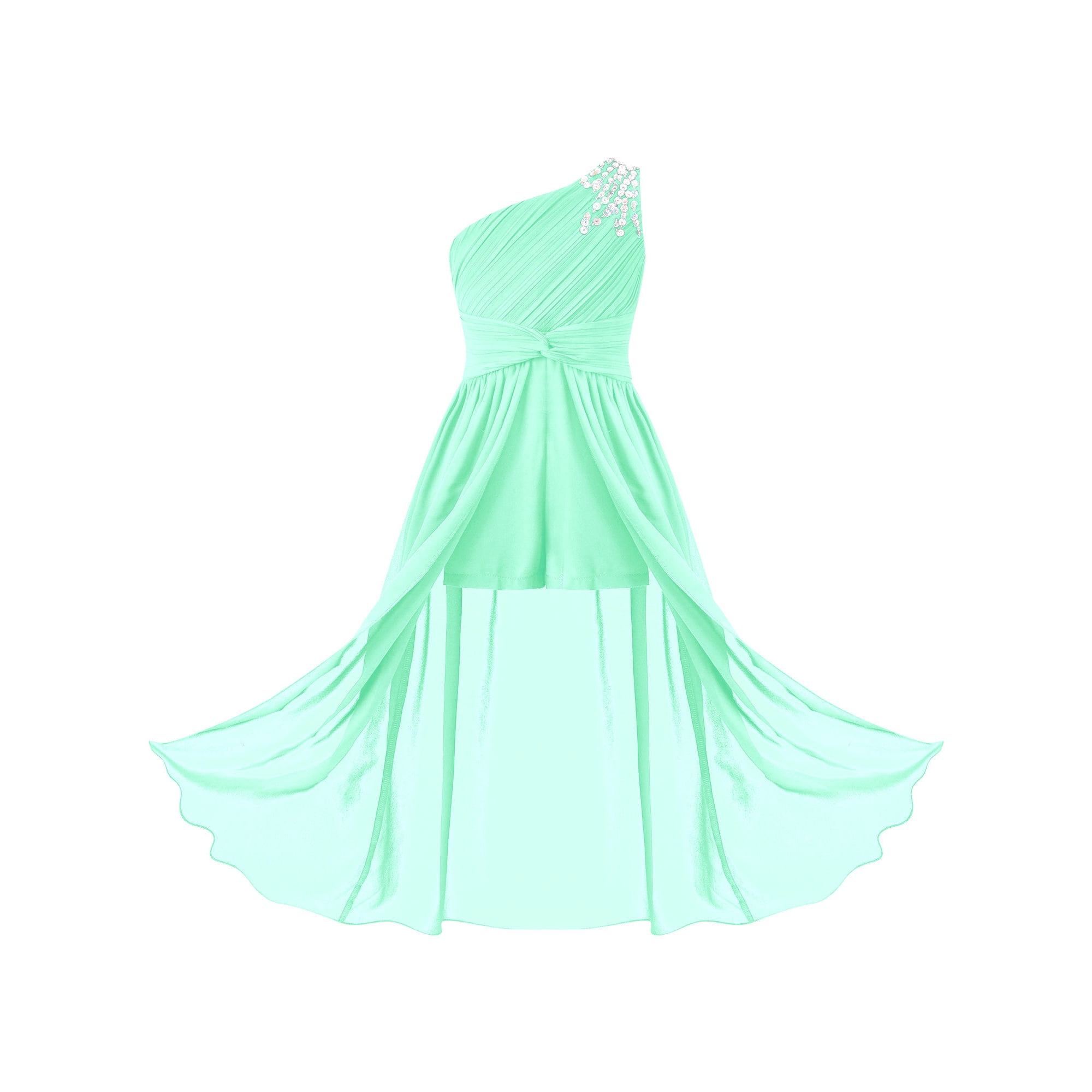 Click here for Inlzdz Girls One Shoulder Dress Kids Ruched And Kn... prices