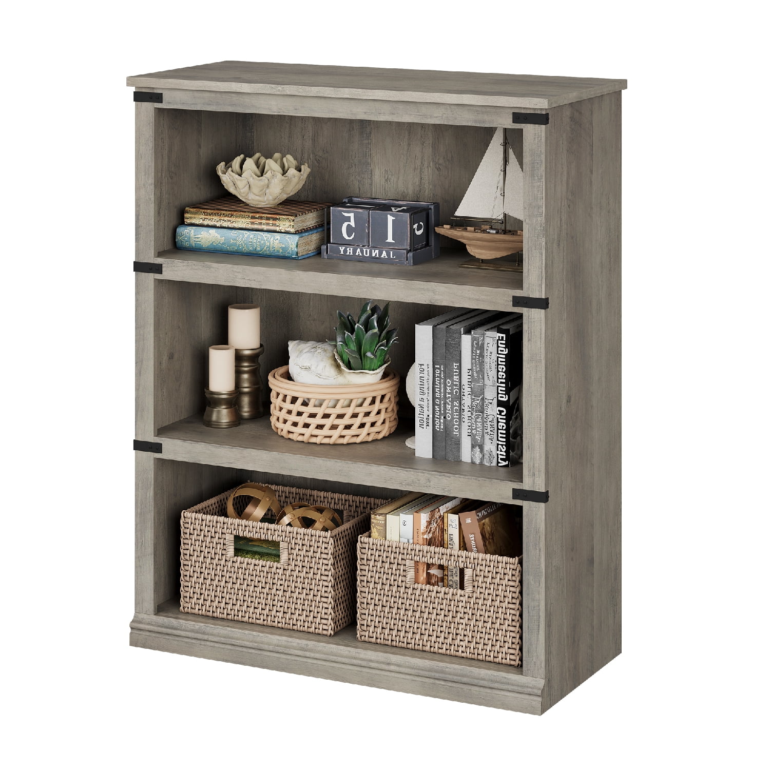Click here for Aoile 3 Tier Bookcase  43.3 Farmhouse Book Shelf W... prices