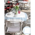 Blue Striped Round Outdoor Tablecloth with Umbrella Hole Simple Stripes ...