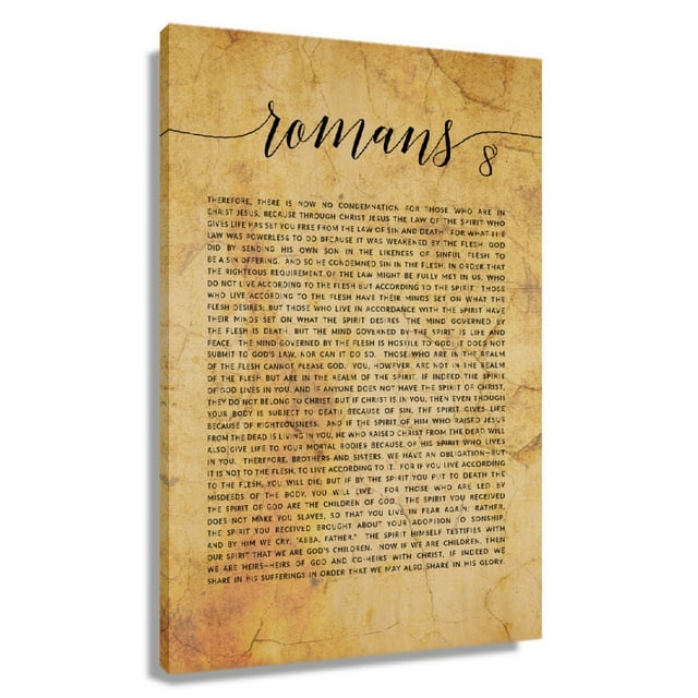 Vintage Romans 8 Wall Art Bible Verse Poster For Bedroom Office ...