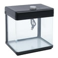 FETCOI 2.5 Gal Aquarium Kit 9.5L Fish Tank Black Bedroom Low Noise ...