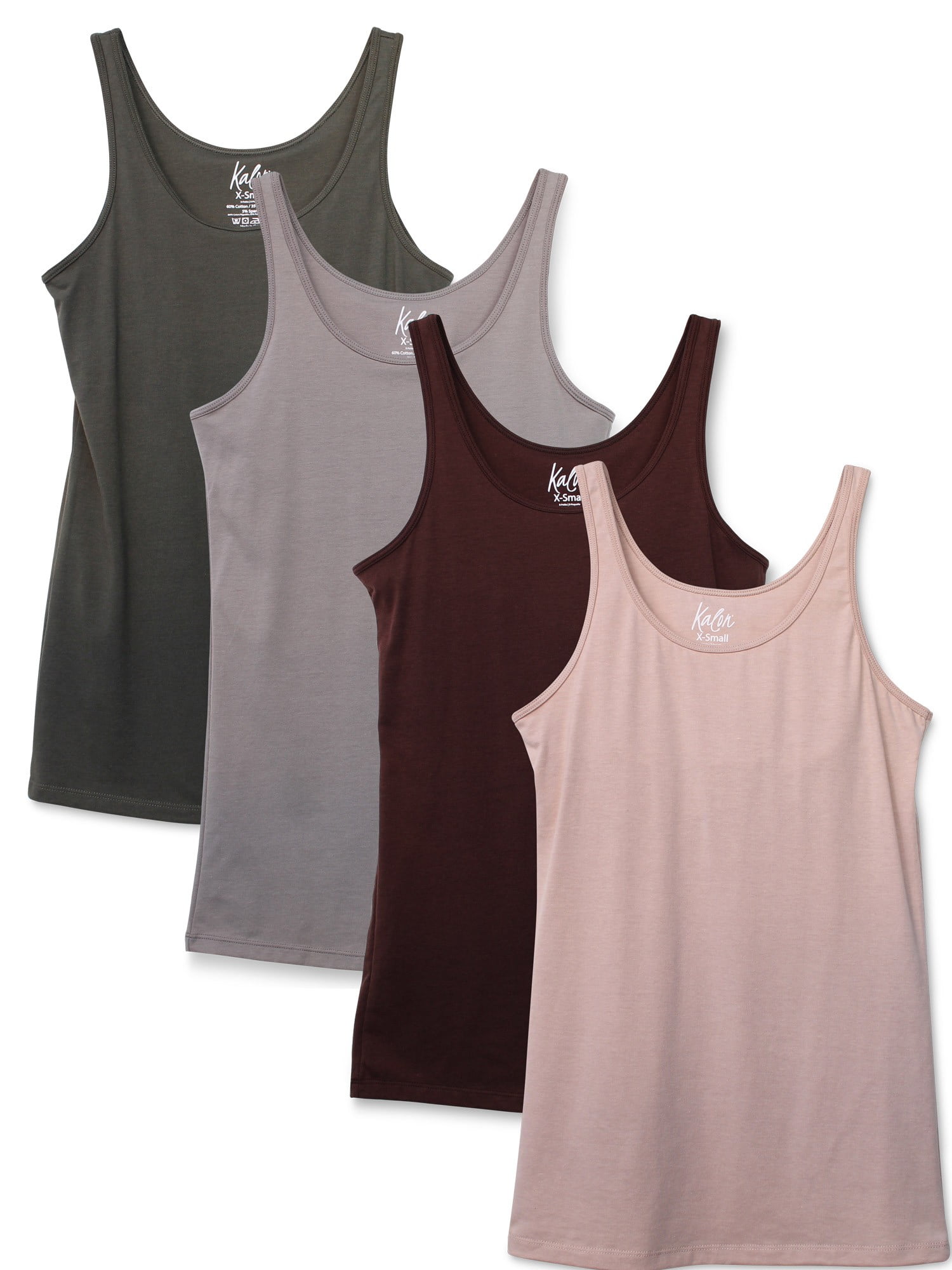 Kalon Women's 4-Pack Modern Shelf Bra Cami Base Layer - Walmart.com