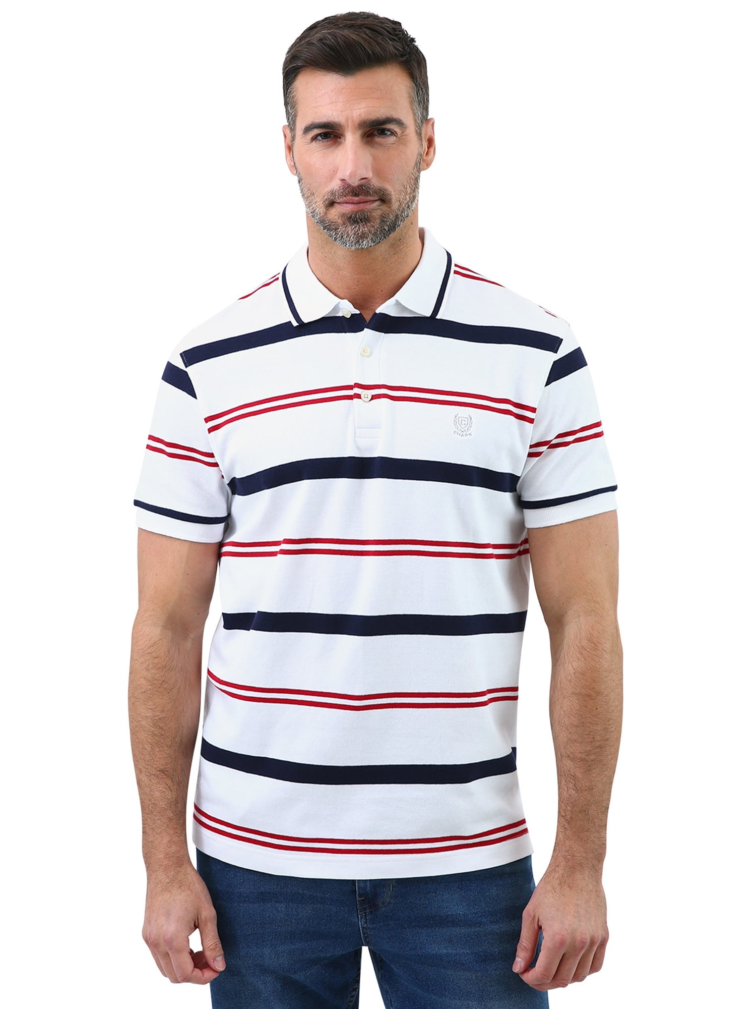 Chaps Men's Classic Fit Striped Cotton Jersey Polo Shirt, Sizes XS-4XB ...