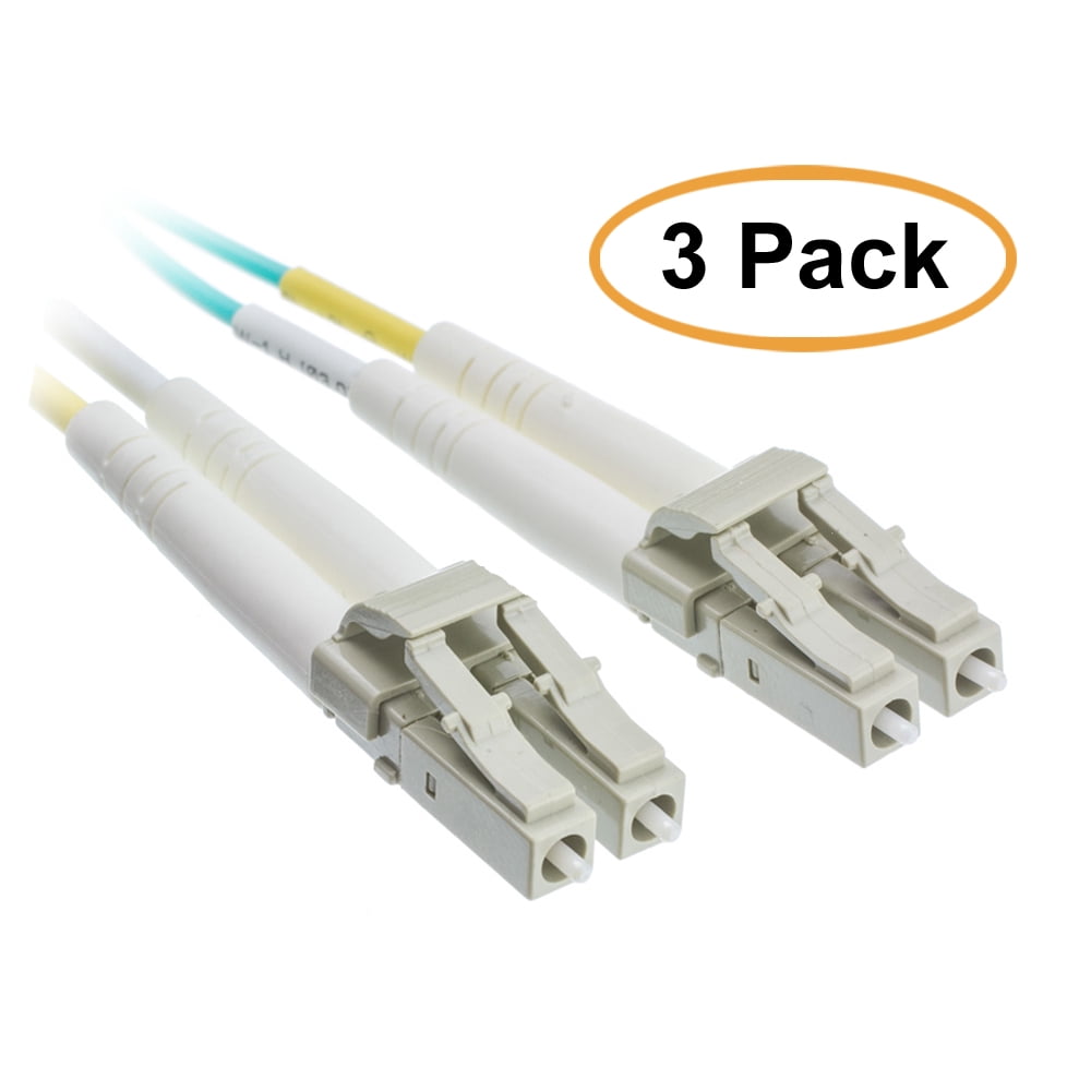 C&E 10 Gigabit Aqua Fiber Optic Cable, LC/LC, Multimode, Duplex, 50/125 ...