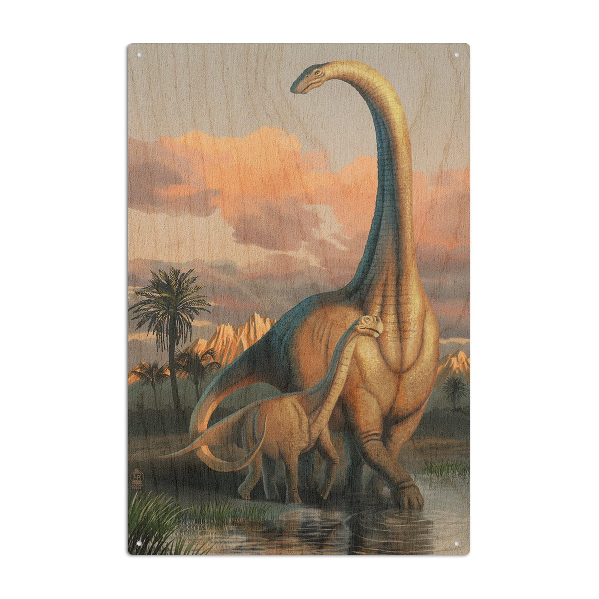 Apatosaurus Dinosaur Birch Wood Wall Sign (6x9 Rustic Home Decor, Ready ...
