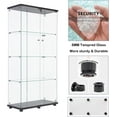 Holaki 4-Shelf Display Cabinet, Black Glass Cabinet with Door&Locks ...