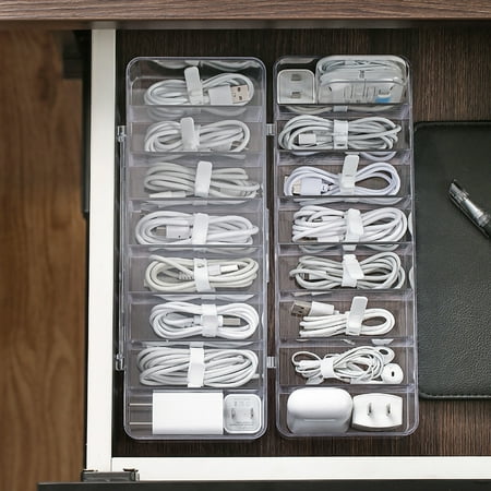 Ccdes See Through Charge Cable Organizer Box,Data Cable Management Box ...