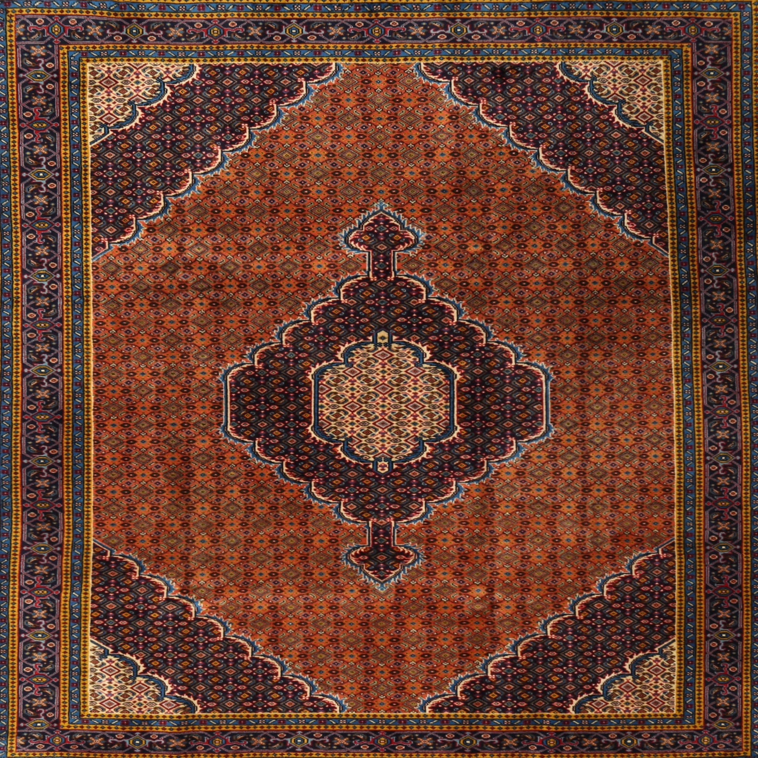 Ahgly Company Indoor Square Traditional Sienna Brown Medallion Area ...