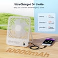 7-inch Portable Battery Fan with 10000mAh, Ultra-thin Digital Display ...