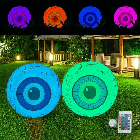 Trayknick 40cm Inflatable Eyeball Remote Control Battery Powered Color ...