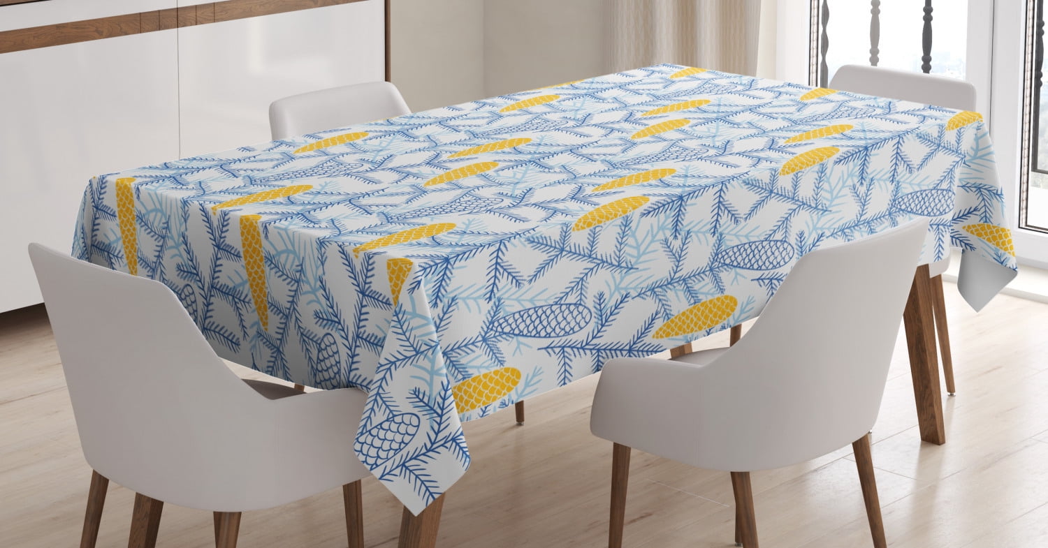 Pine Cone Tablecloth, Conifer Branches Autumn Fall Season Theme Noel ...