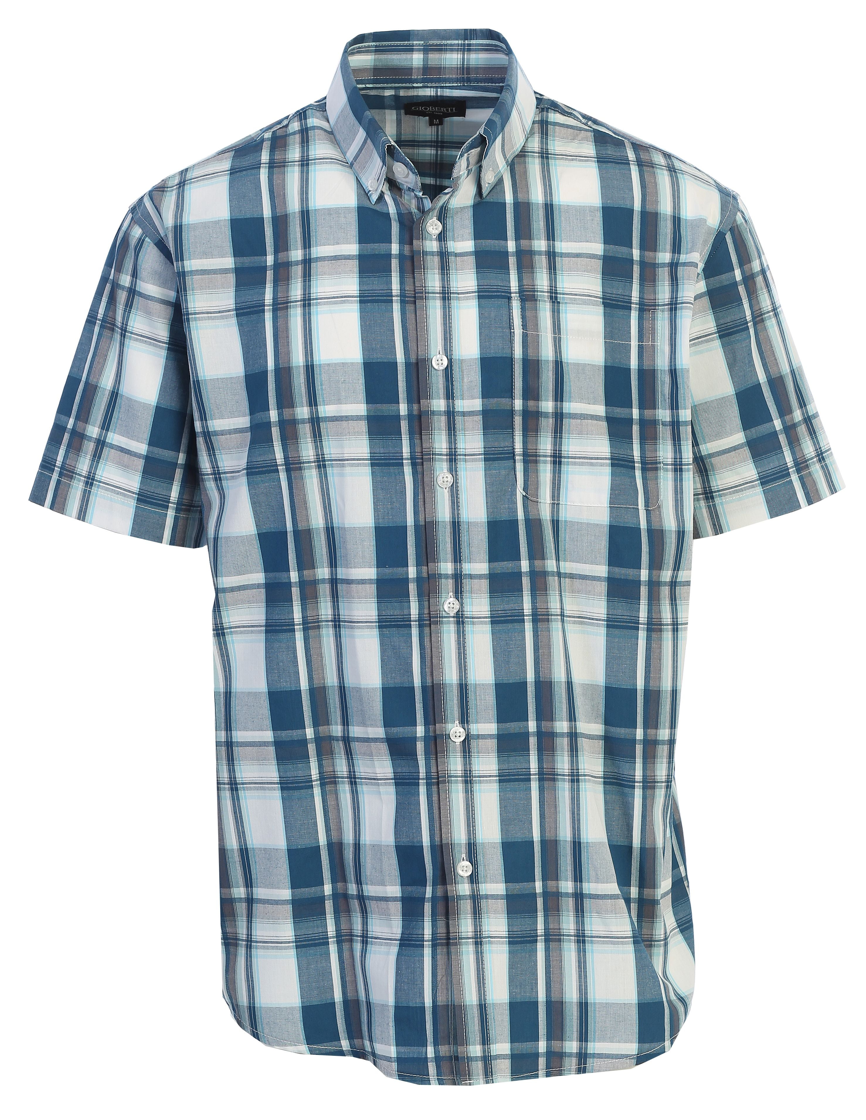 Gioberti Men's Plaid Short Sleeve Shirt - Walmart.com