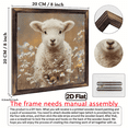 2D Flat Prints 1pc Wood Frame Wooden Wall Sign Sheep, Daisies Field ...
