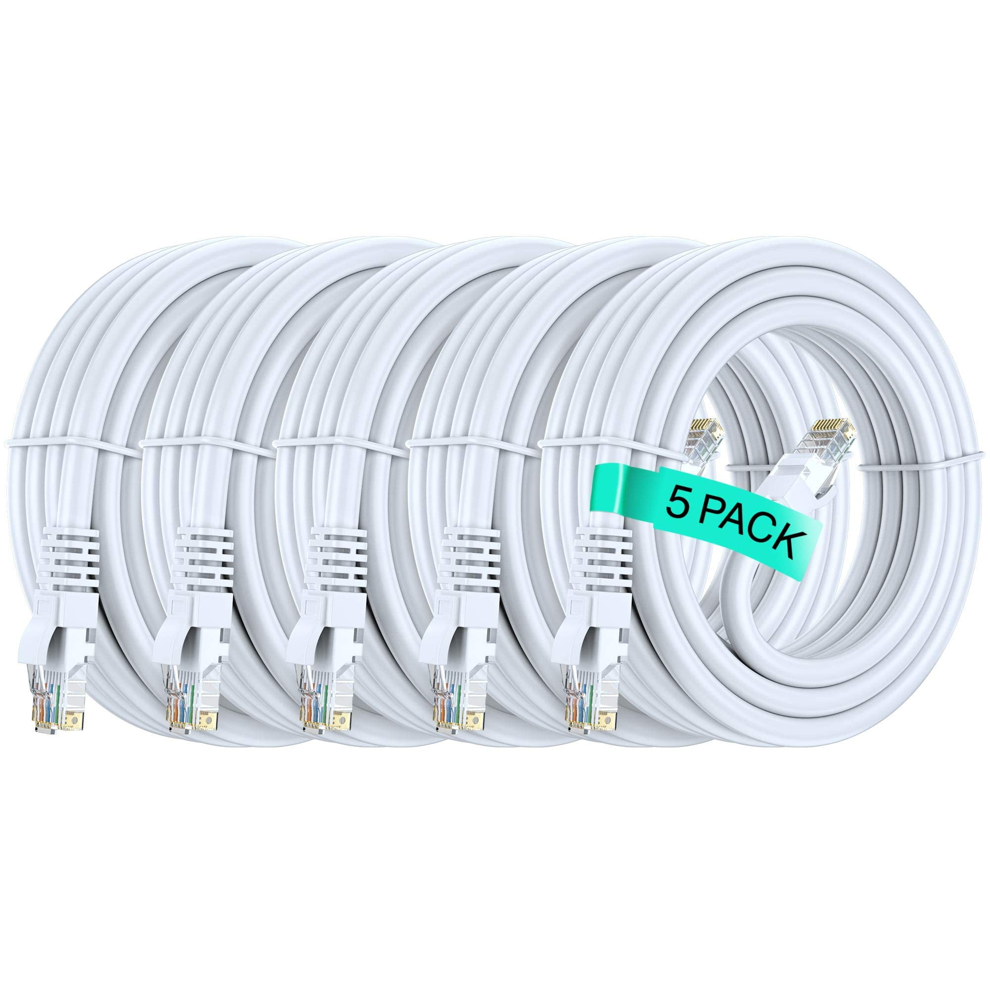 Ethernet Cable 10ft Cat 6 Pure Copper, UL Listed, LAN UTP Cat6, RJ45 ...