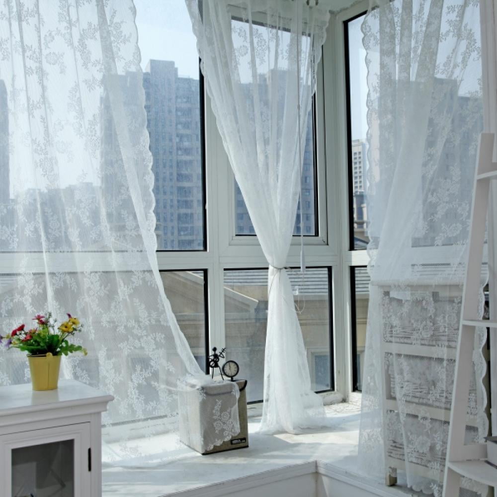 Click here for Lucoss White Lace Curtains Long Leaves Embroidered... prices