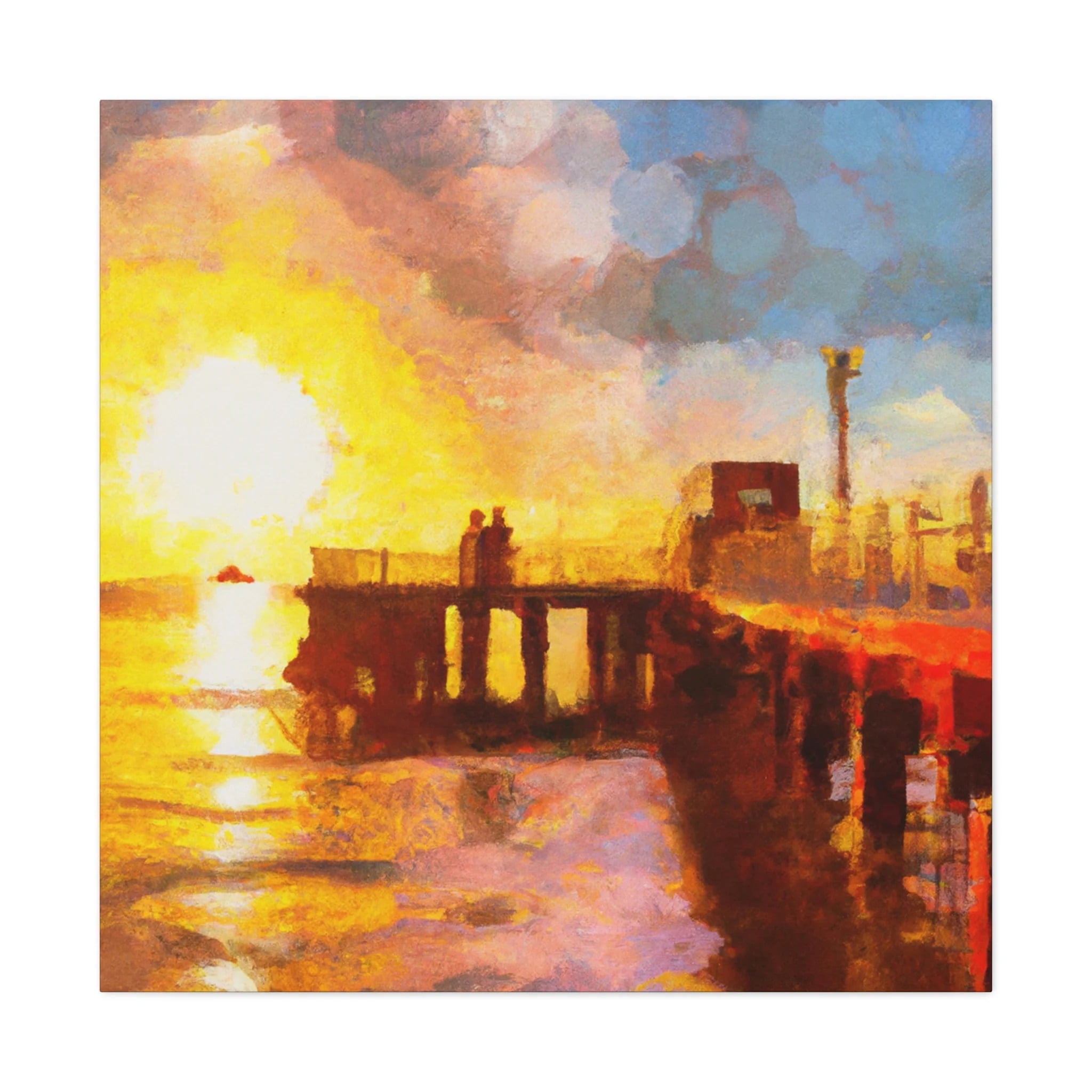 Pier Sunlit Reflection - Canvas - Walmart.com