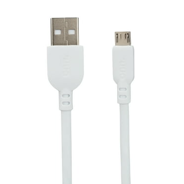 onn. Micro-USB to USB Cable, 10 ft, White - Walmart.com