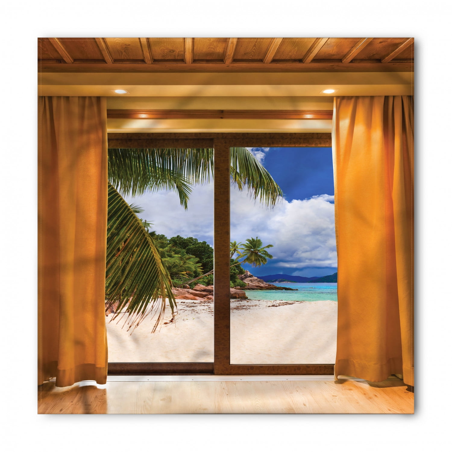 Beach Bandana, Tropical Exotic Seashore View, Unisex Head and Neck Tie ...