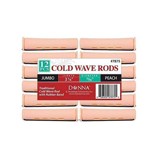 Donna Collection HJair Accesory Cold Wave Jumbo Rods 3.25 Peach, 12/PK ...
