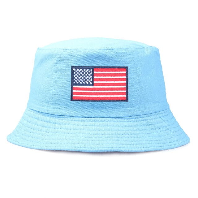Summer America Flag Bucket Hats For Men Bob Spring Double-sided Panama ...