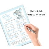 BLUE ELEPHANT Baby Shower Game — BABY TRIVIA Games — Pack of 25 — BOY ...