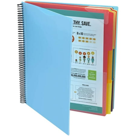 24 Pocket Poly Project Organizer, HTWW Letter Size, 1/3-Cut Tab ...