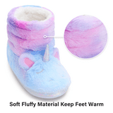 Fupoia Girls Slippers Warm Fuzzy Boots Slippers Slip-on Booties for ...