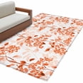 Area Rug 4x6 Ft, Burnt Orange Botanical Non Slip Area Rugs for Bedroom ...