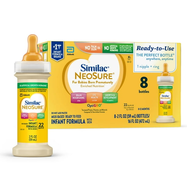Similac NeoSure Premature Post-Discharge Ready-to-Feed Baby Formula, 2 ...