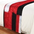 Bed Runner Red Black Blocks Bedding Scarves Soft Decorative Bed Flag ...