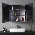 26x30 inches Black Metal Framed Wall mount or Recessed Bathroom ...