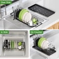 Dish Drying Rack Over the Sink Expandable In Small Black Drainer Dry ...