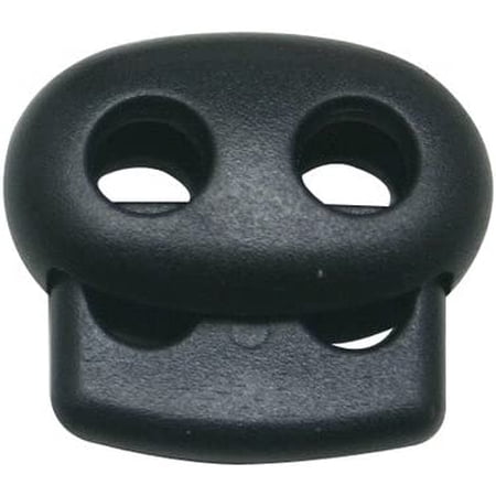 Black Double Holes Oval Bean Cord Lock Stopper Toggles Spring Adjuster ...