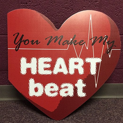 2'x3' Giant Heart Beat Valentine's Day Card, "You Make My Heart Beat ...
