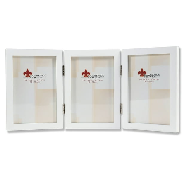 4x6 Hinged Triple White Wood Picture Frame - Gallery Collection ...