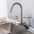 Matte Gray Gun Gray Kitchen Sink Faucet with Single Handle Pull Down ...
