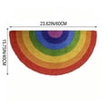 Colorful Half Circle Rug, Coir Doormat 40x60cm Polyester Entrance Floor ...