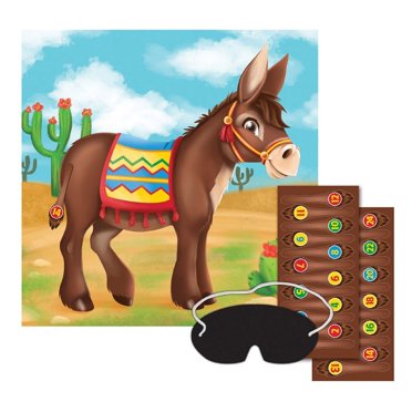 Pin the Tail on the Donkey Party Game for 16 Players (Pack of 32 ...