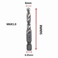 3pcs M6X1.0mm High-Speed Steel 4341 Titanium Plated Composite Tap Drill ...