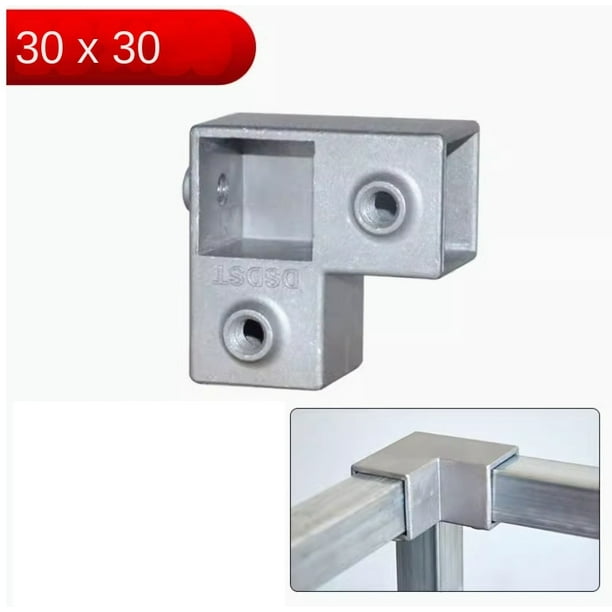 OD 30x30mm Square Tube Connection Piece Aluminum Alloy Elbow Three-way ...