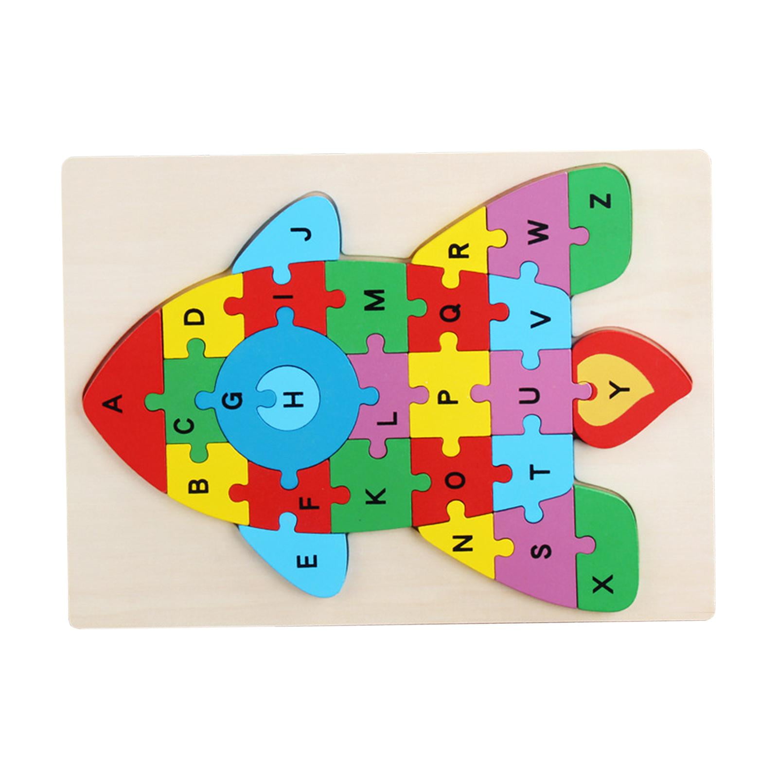 Cartoon Abc Puzzles Block Toy Abc Animal Puzzle Assembly Ability ...