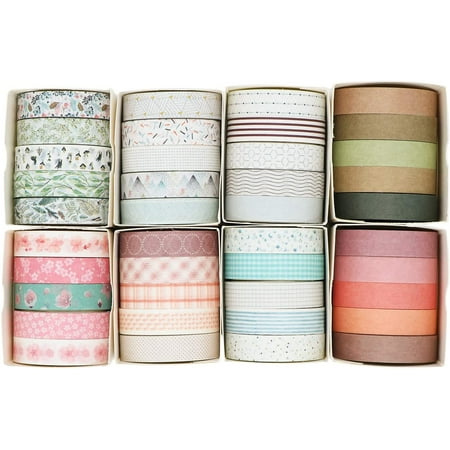 Knaid 40 Rolls of Slim Washi Tape Gift Box Set, Decorative Paper Tapes ...