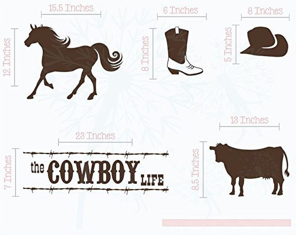 The Cowboy Life Set Vinyl Lettering Art Wall Decals Boys Room Décor ...