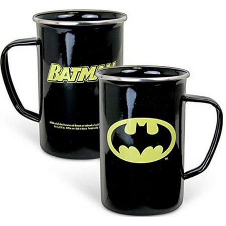 DC Batman Logo Enamelware Mug 20oz Bruce Wayne Ben Affleck Black Movie ...