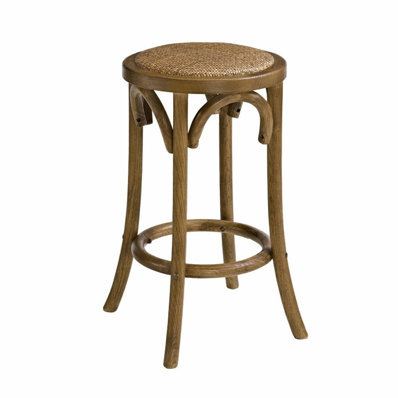 Linon Rae 24" Wood Backless Counter Stool in Brown - Walmart.com