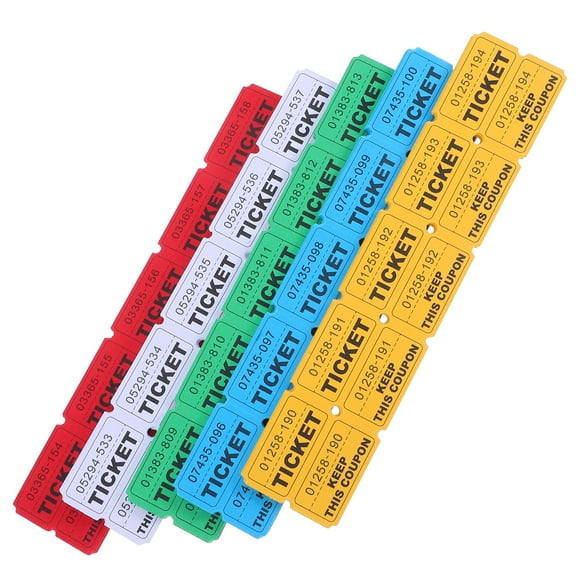 Walmart's 4 Rolls of Single Stub Colored Raffle Tickets, 2000 Tickets ...