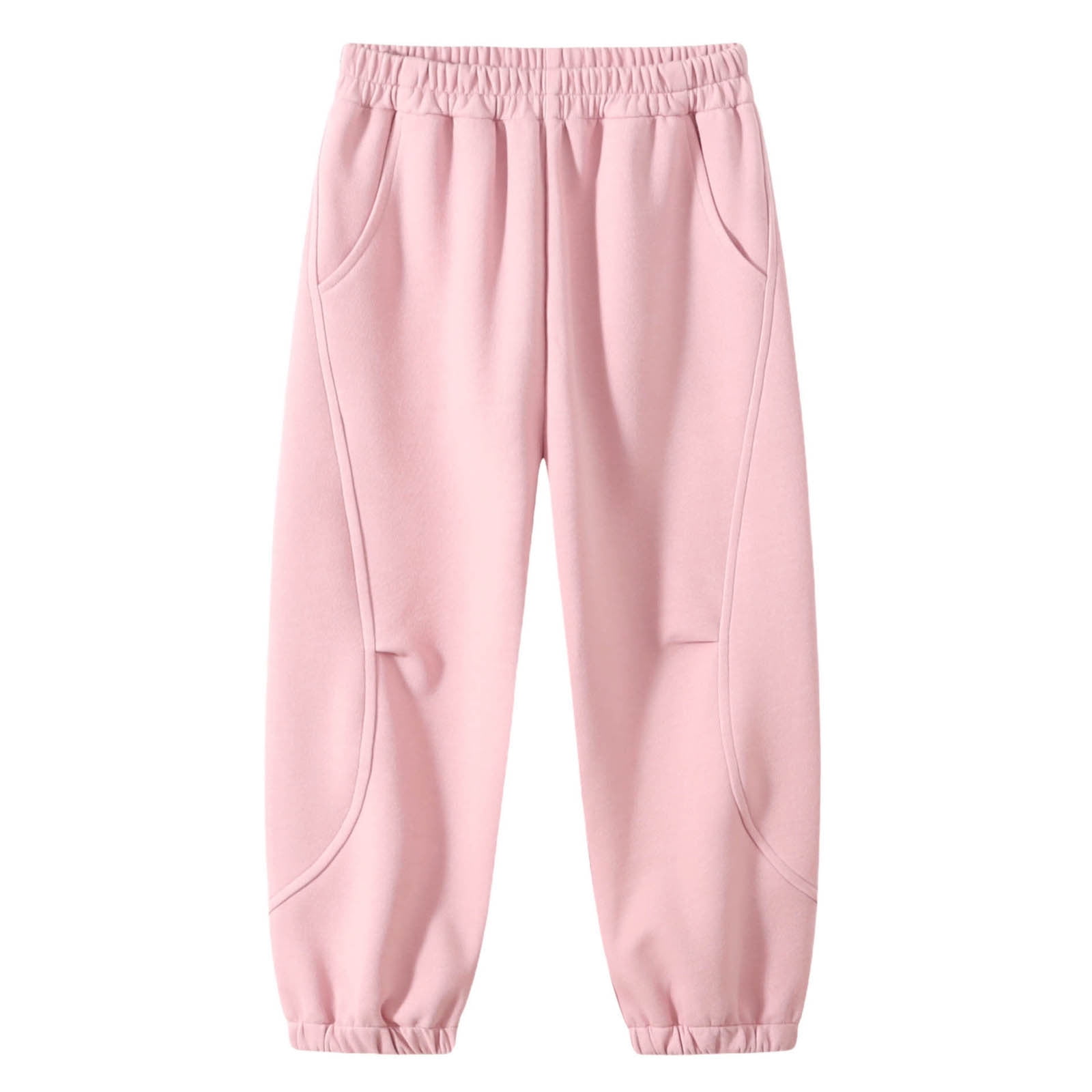 Lenpel Children's Wide Leg Joggers Soft Casual Elastic Waist Pull on ...